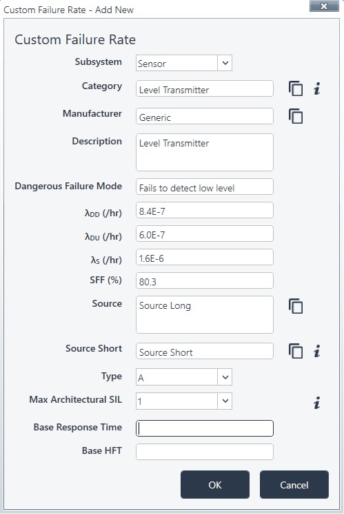 Custom Failure Rates – ProSET® The Complete Process Safety Evaluation ...
